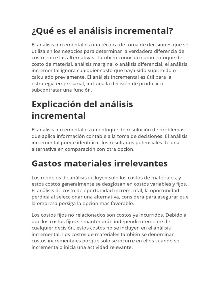 Qué Es El Análisis Incremental | PDF