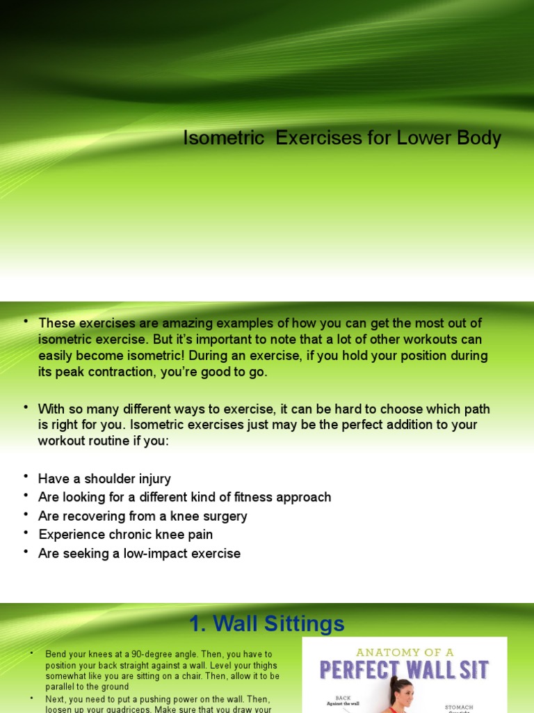Isometric Exercises for Lower Body | PDF | Physical Exercise ...