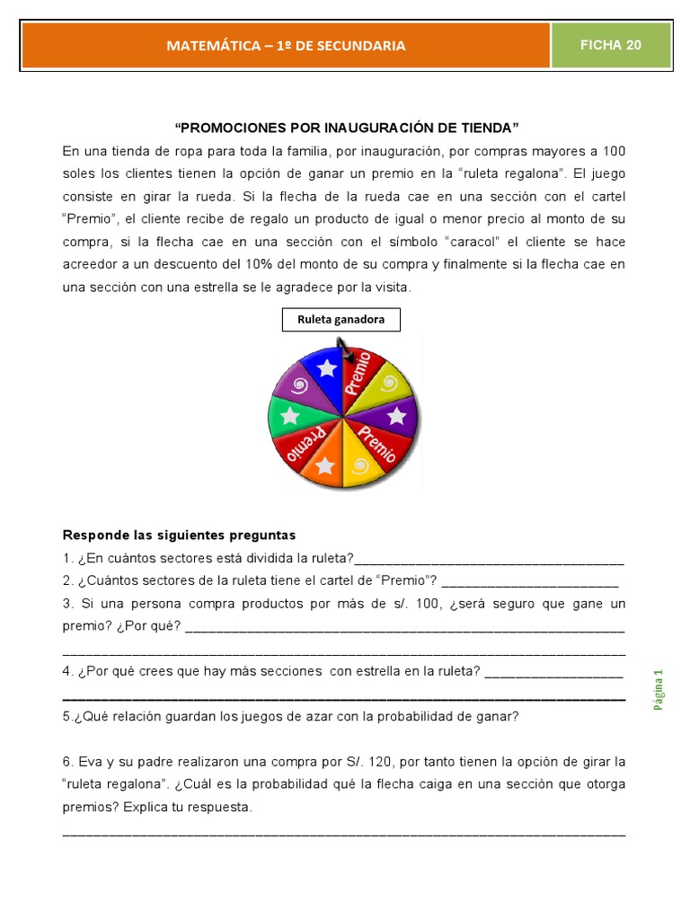 RP-MAT1-K20 - Ficha #20 | PDF | Probabilidad | Aleatoriedad