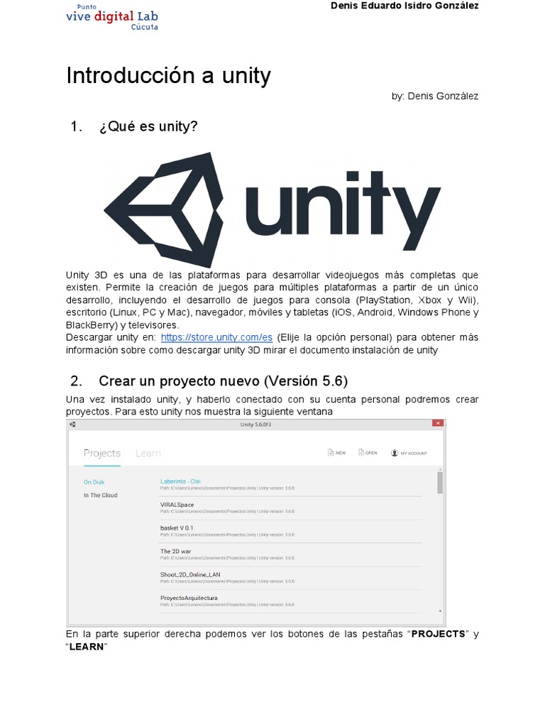 Introducción A Unity 3D | PDF | Gráficos de computadora 3 D | Unidad ...