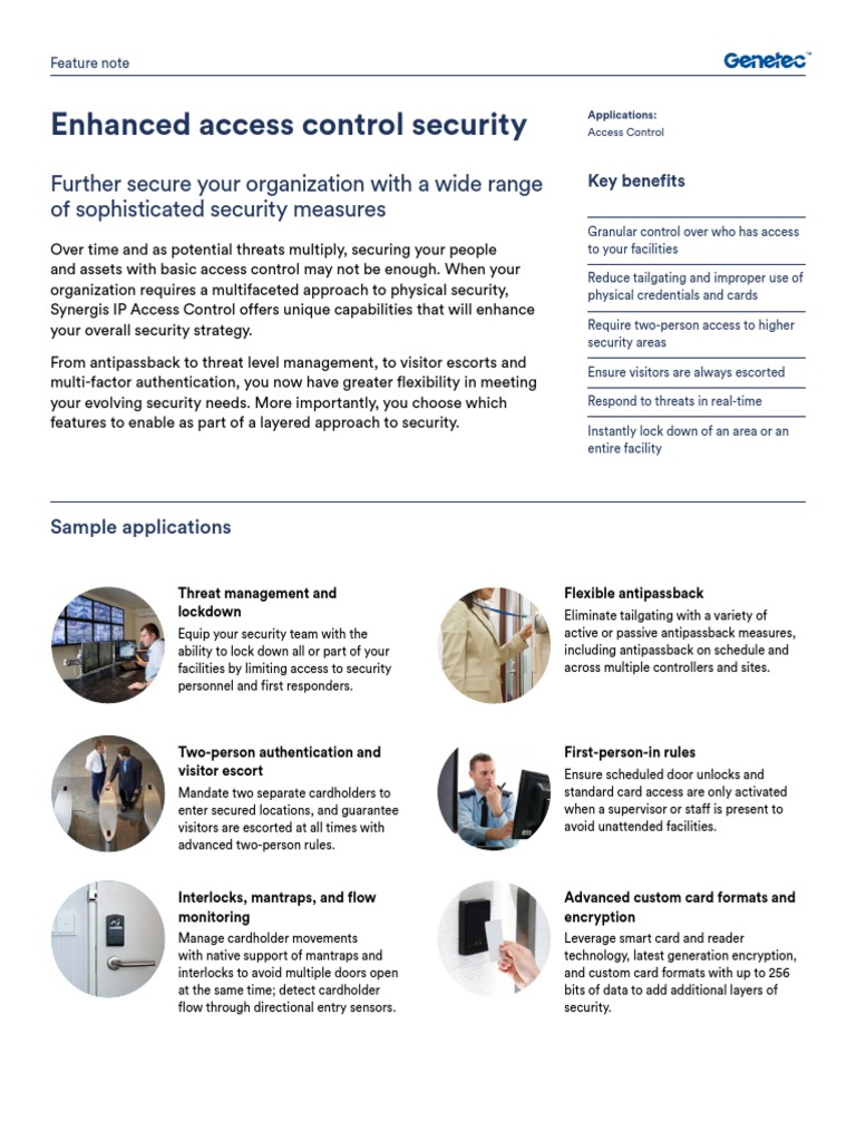 EN Genetec Enhanced ACS Security Options | PDF | Access Control ...