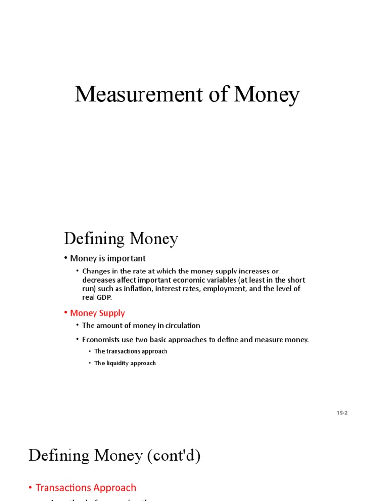 Understanding Money Measurement Concepts | PDF | Money Supply | Money