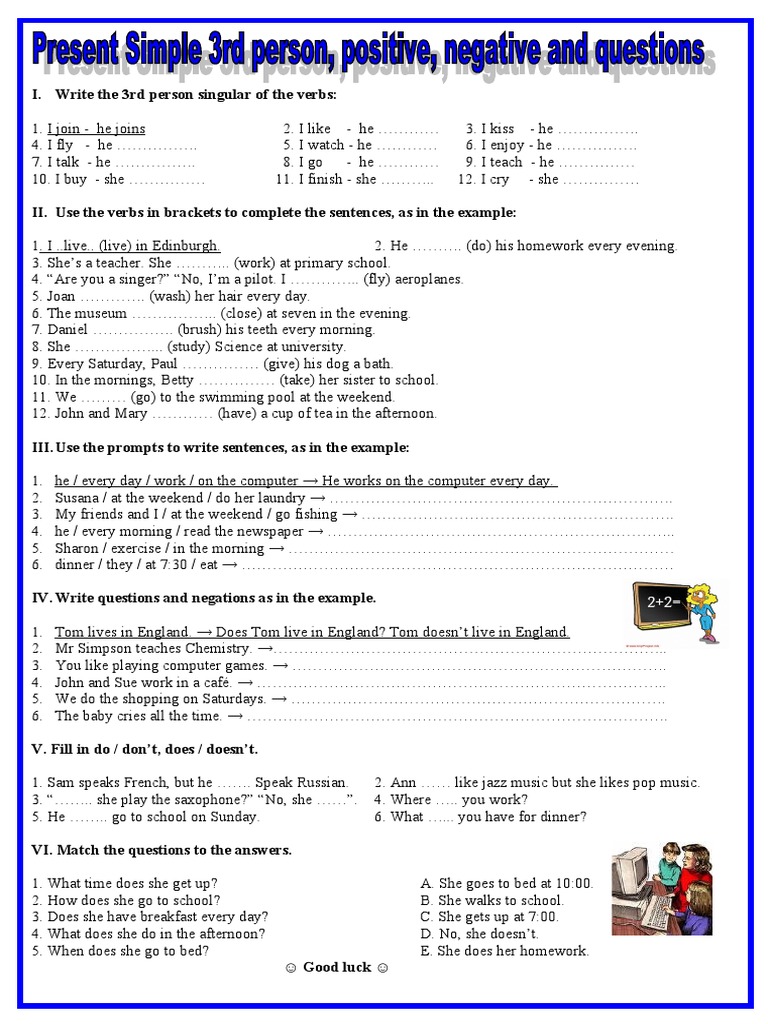 3rd Person Singular Verbs | PDF | Syntax | Grammar