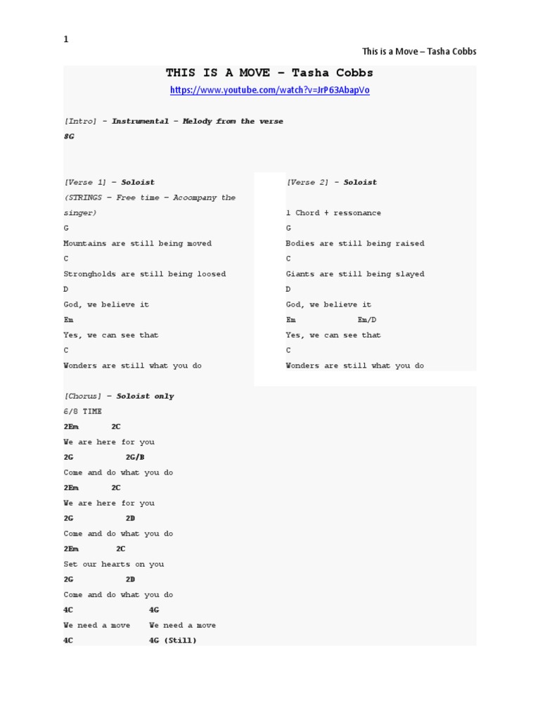 This is a Move Lyrics by Tasha Cobbs | PDF | Song Structure ...
