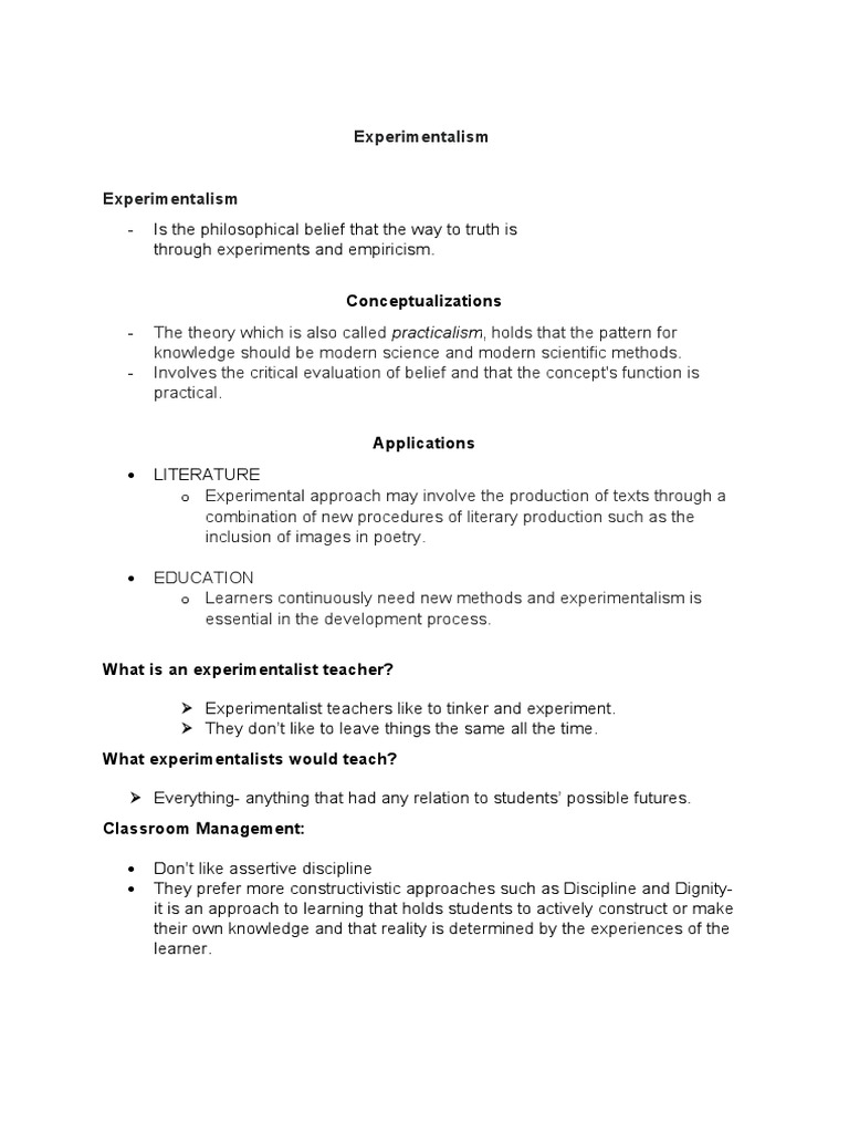 Experimentalism | PDF