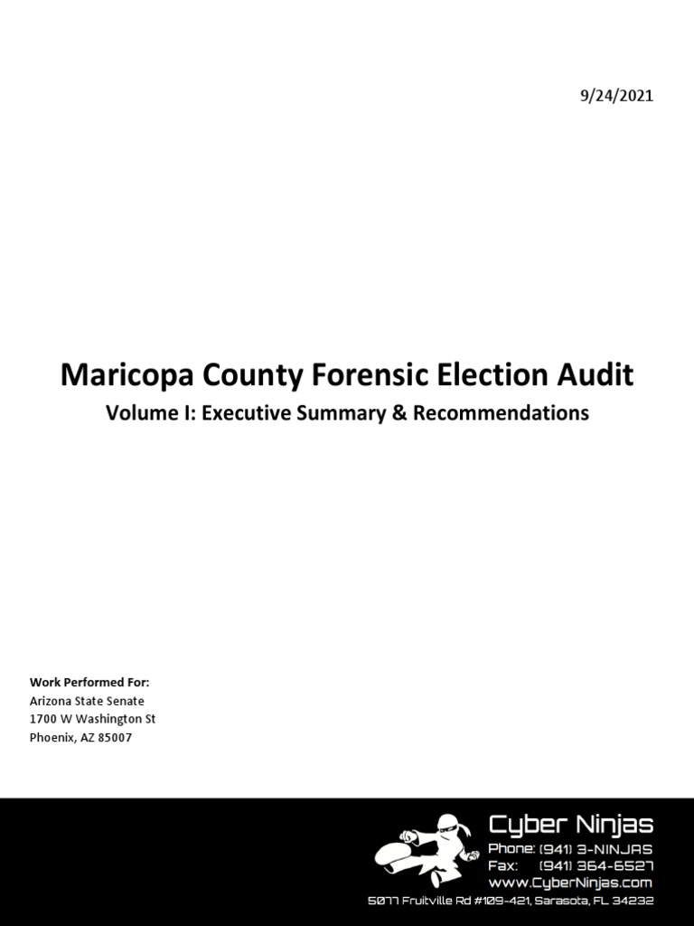 Maricopa County Forensic Election Audit Volume I: Executive Summary ...