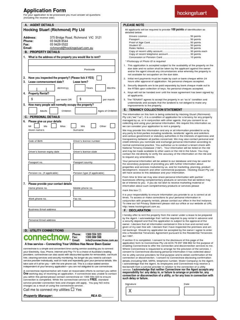 Tenant Application Form | Download Free PDF | Identity Document | Landlord