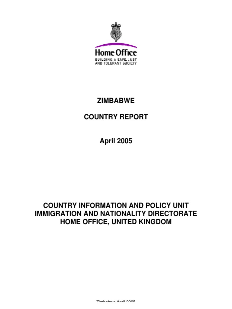 Zimbabwe Country Report Overview 2005 | PDF | Robert Mugabe | Zimbabwe