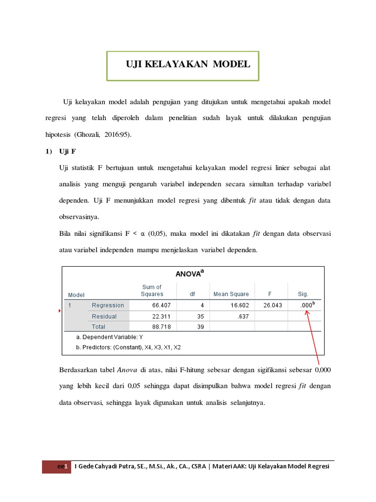 Uji Kelayakan Model Penjelasan | PDF