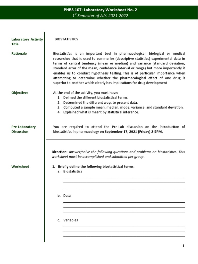 Pcol Lab Activity 2 3A | PDF | Biostatistics | Level Of Measurement