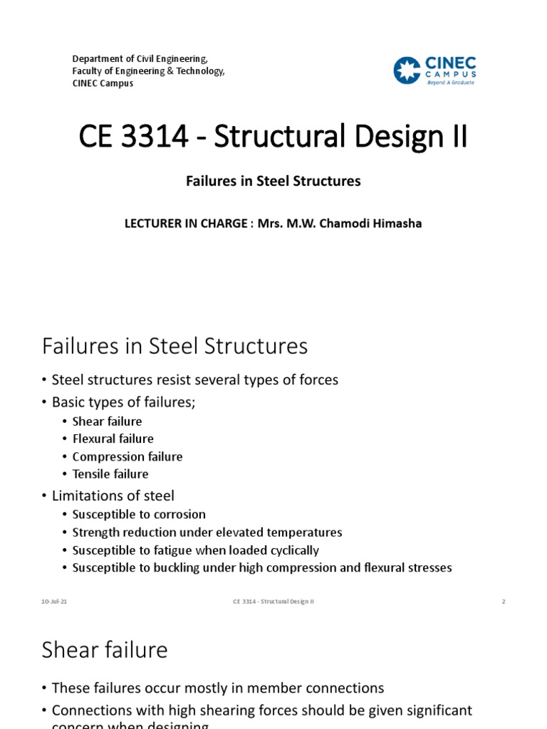 Types of Steel Structure Failures | PDF | Buckling | Bending