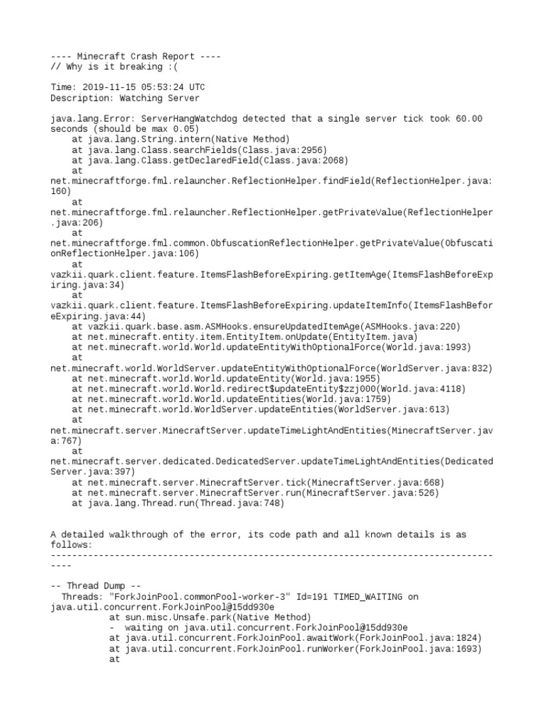 Crash 2019 11 15 - 05.53.24 Server | PDF | Java Virtual Machine | Java (Programming Language)