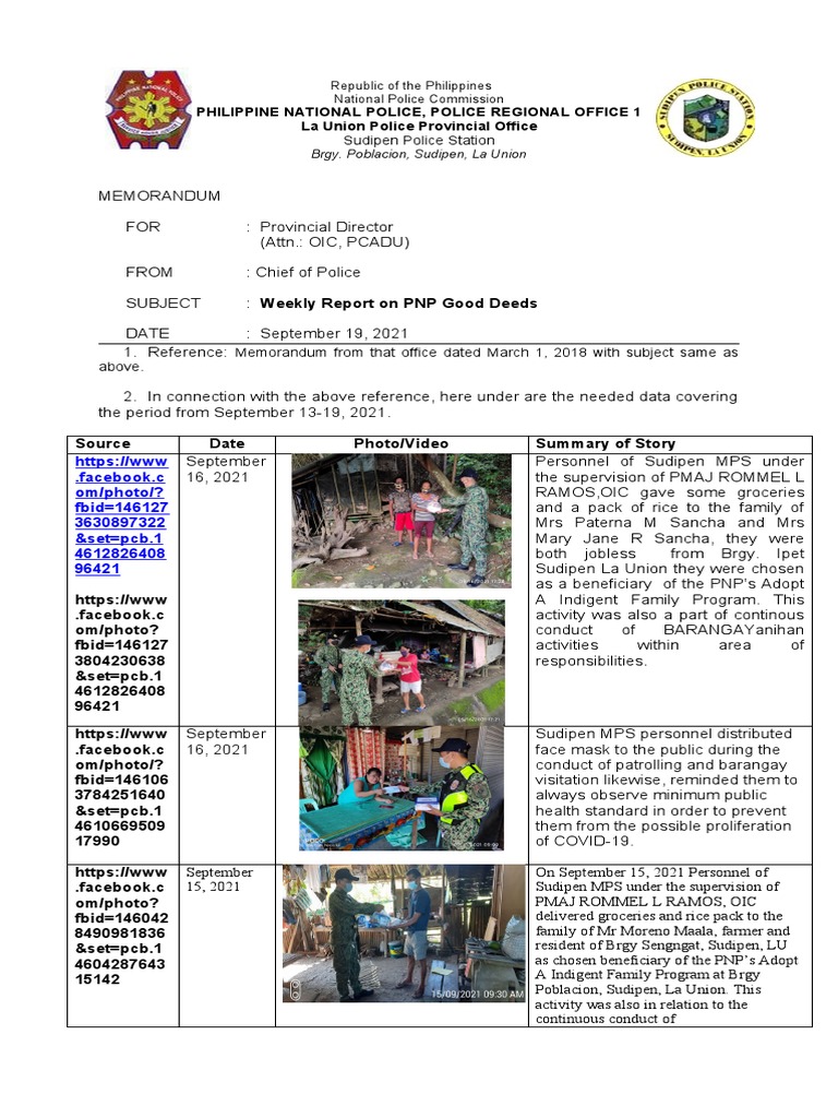 Good Deeds September 13-19, 2021 | PDF | Government | Philippines
