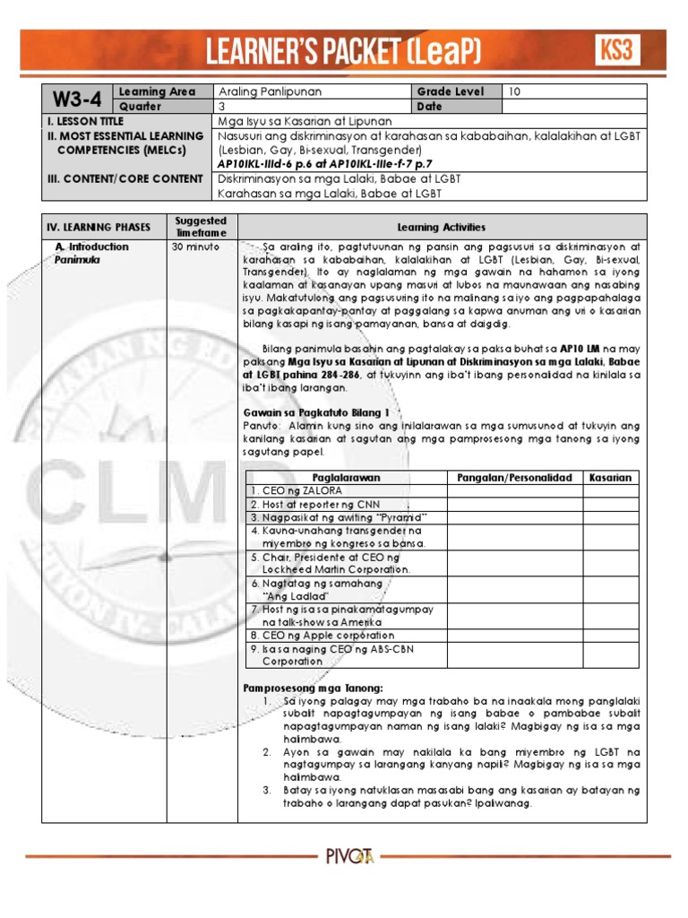 LeaP AP G10 Weeks 3 4 Q3 | PDF