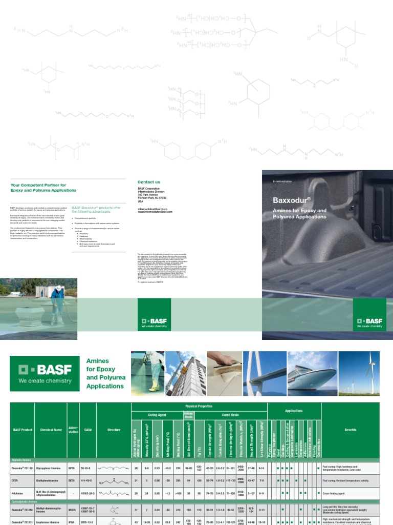 Baxxodur: Amines For Epoxy and Polyurea Applications | PDF | Epoxy ...