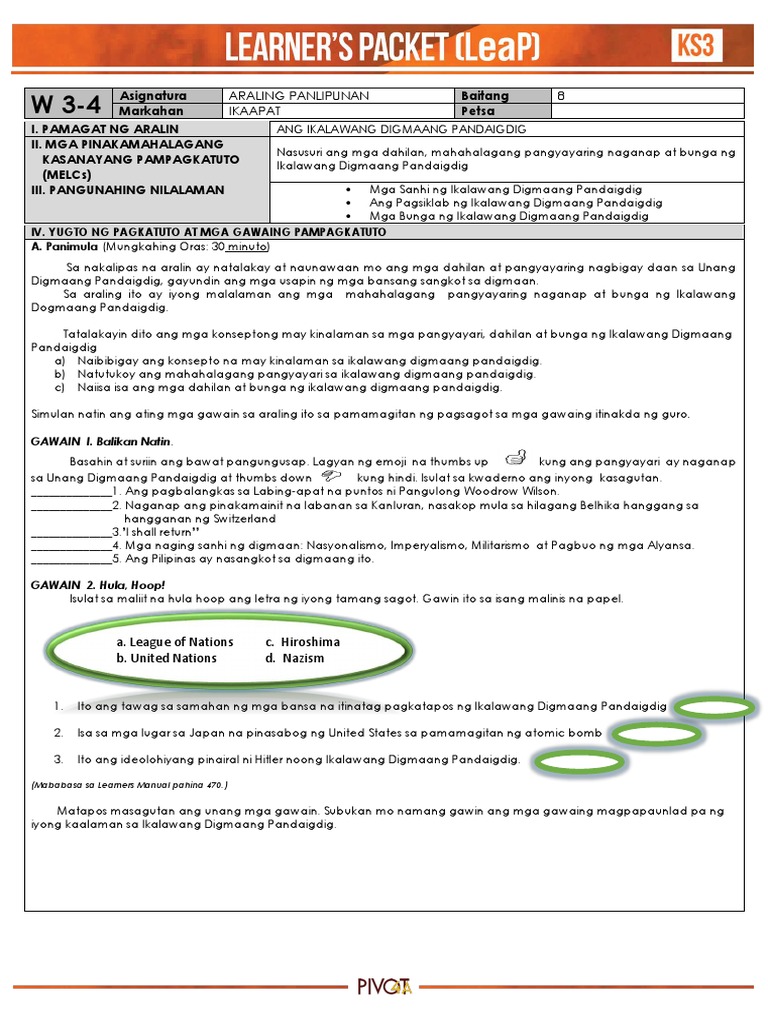 Q4 AP8 Week 3 4 | PDF