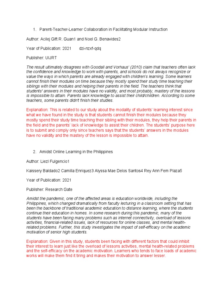 Modular Instruction Challenges in Learning | PDF | Homeschooling ...