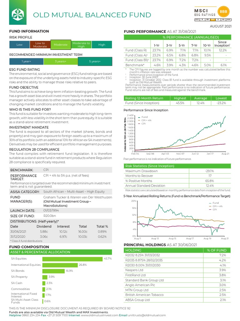 Old Mutual Balanced Fund | PDF | Investing | Bonds (Finance)
