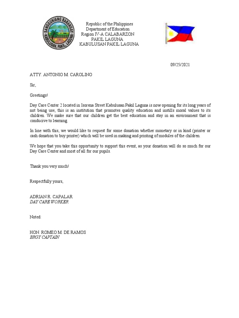 Solicitation Letter | PDF | Childhood | Social Institutions