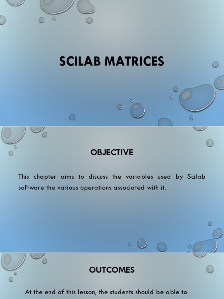 Scilab Matrices Pdf Matrix Mathematics Vector Space