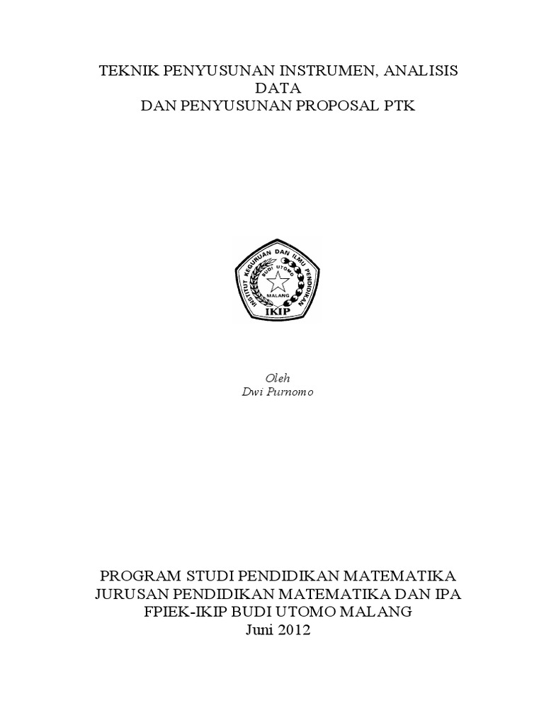 Teknik Penyusunan Instrumen Analisis Data Dan Proposal PTK | PDF