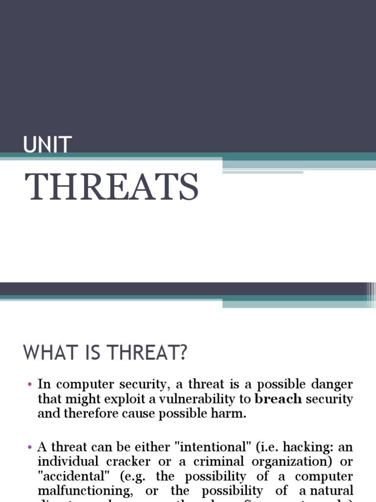 Understanding Cybersecurity Threats | PDF | Threat (Computer ...