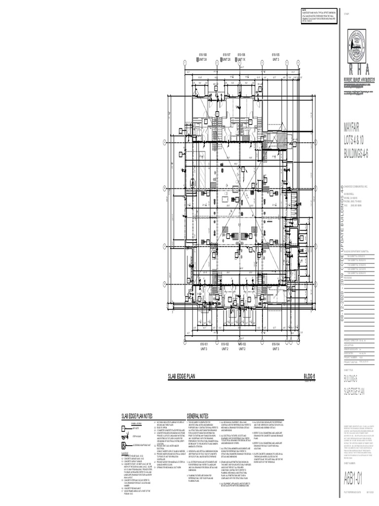 Mayfair LOTS 4 & 10 Buildings 4-6: Building 6 Slab Edge Plan | PDF ...
