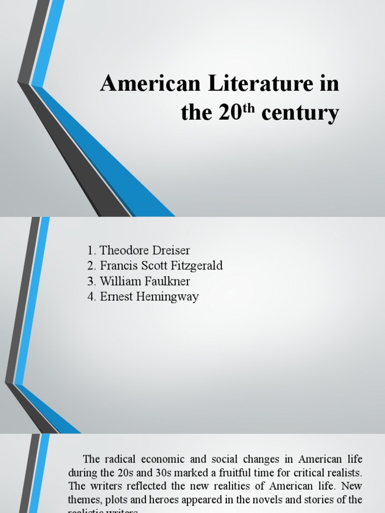 20th Century American Literature | PDF | William Faulkner | Ernest ...