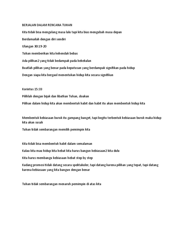 Berjalan Dalam Rencana Tuhan Pdf