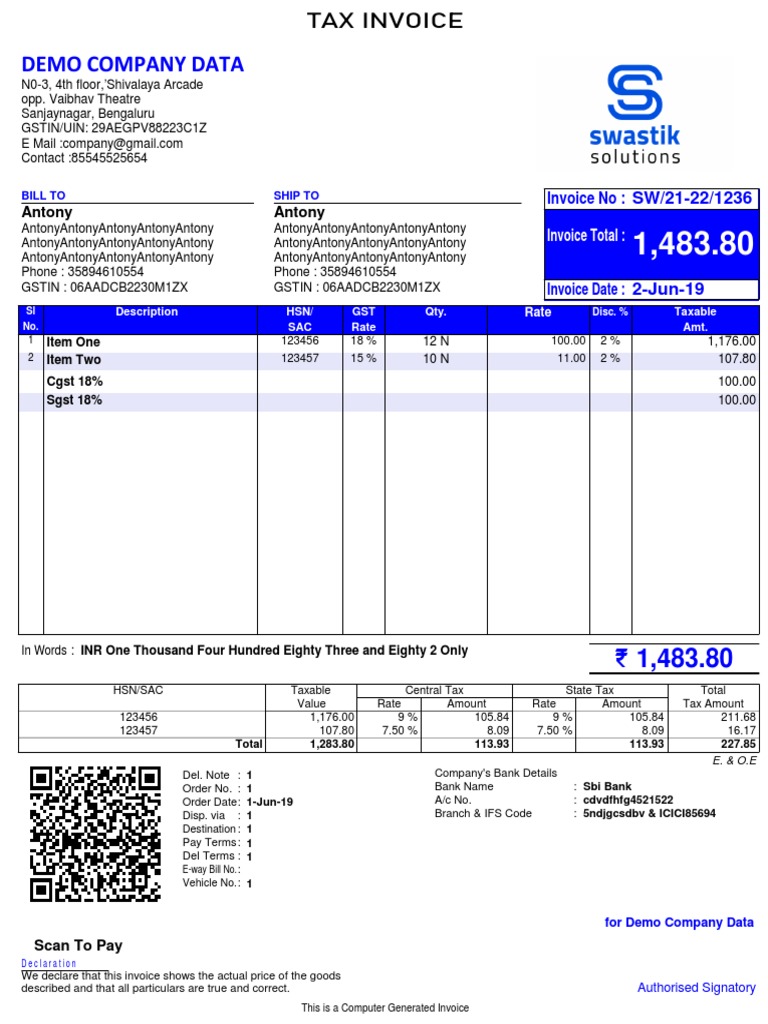 Swastik Invoice 2 | PDF | Policy | Economies