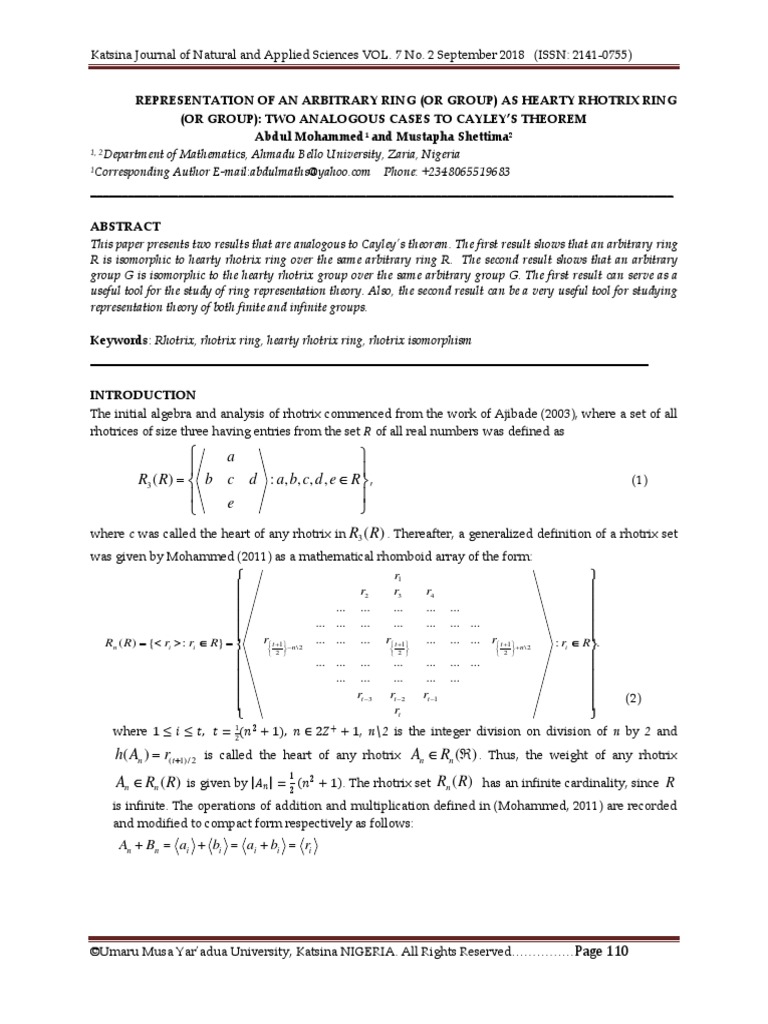 Representation of An Arbitrary Ring or Group | PDF | Ring (Mathematics ...