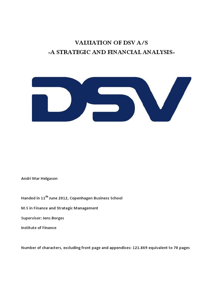 DSV Valuation 2012 Report | PDF | Valuation (Finance) | Discounted Cash ...