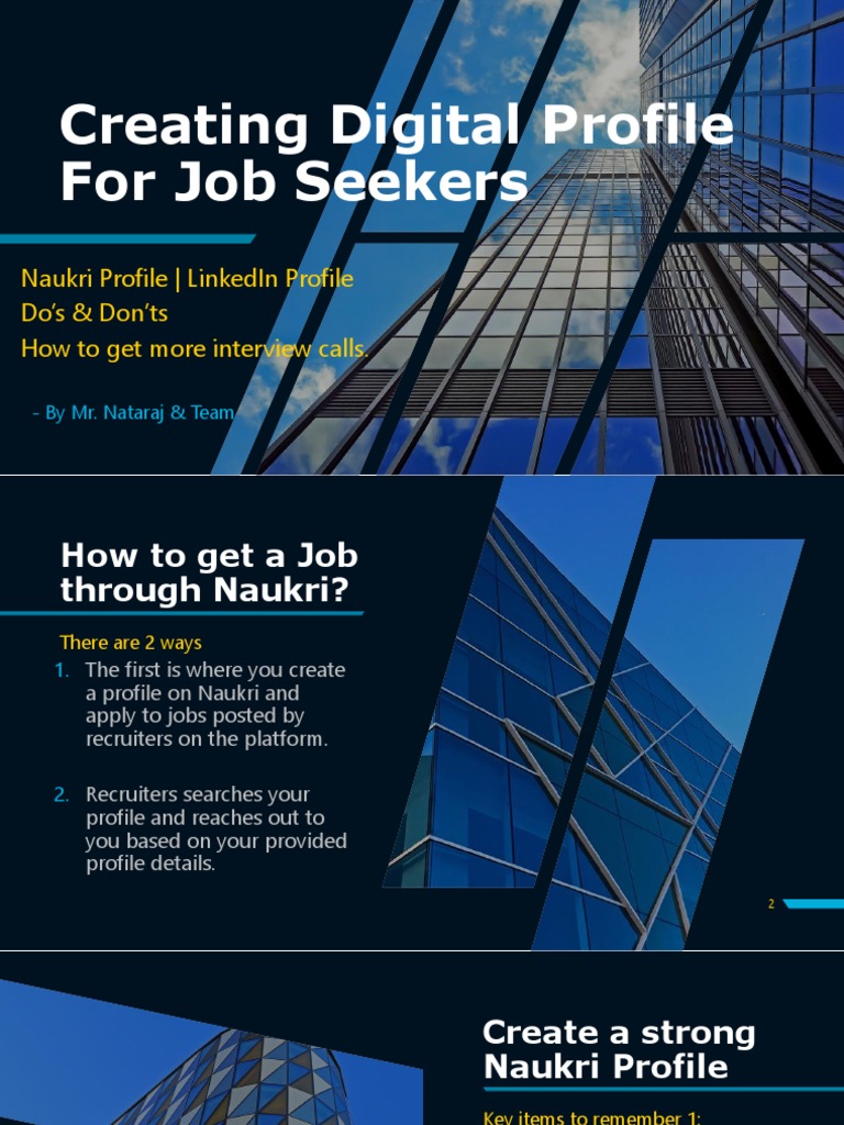 Creating Digital Profile For Job Seekers | PDF | Recruitment | Résumé