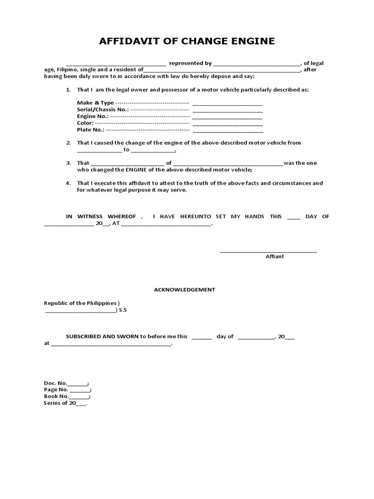 Affidavit of Change Engine | PDF