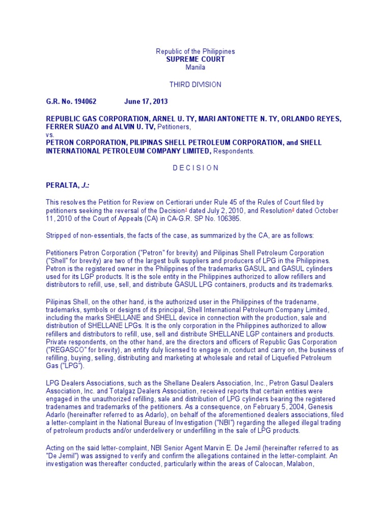 Sample Case Digest | PDF | Trademark | Certiorari