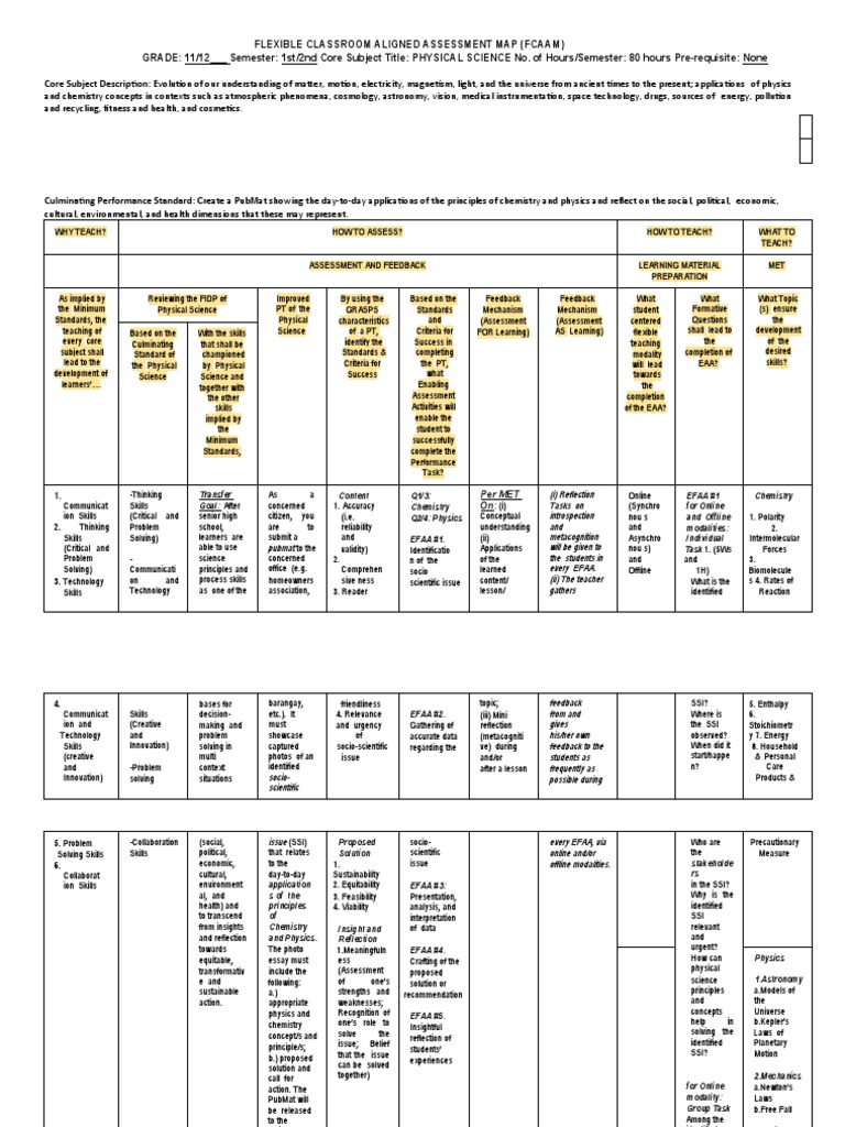 Flexible Assessment in Physical Science | PDF | Physics | Science