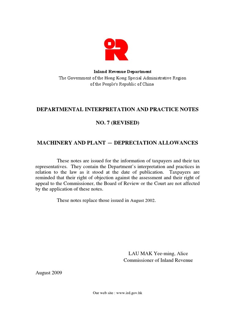 Departmental Interpretation and Practice Notes No. 7 (Revised) | PDF ...