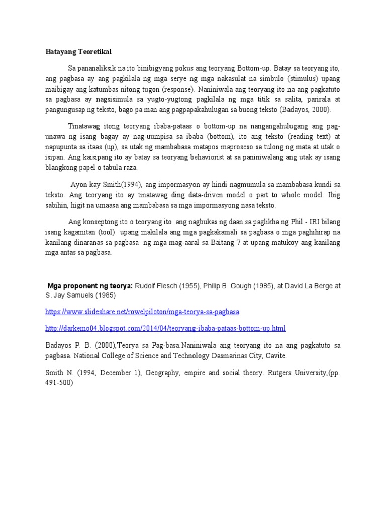 Batayang Teoretikal | PDF
