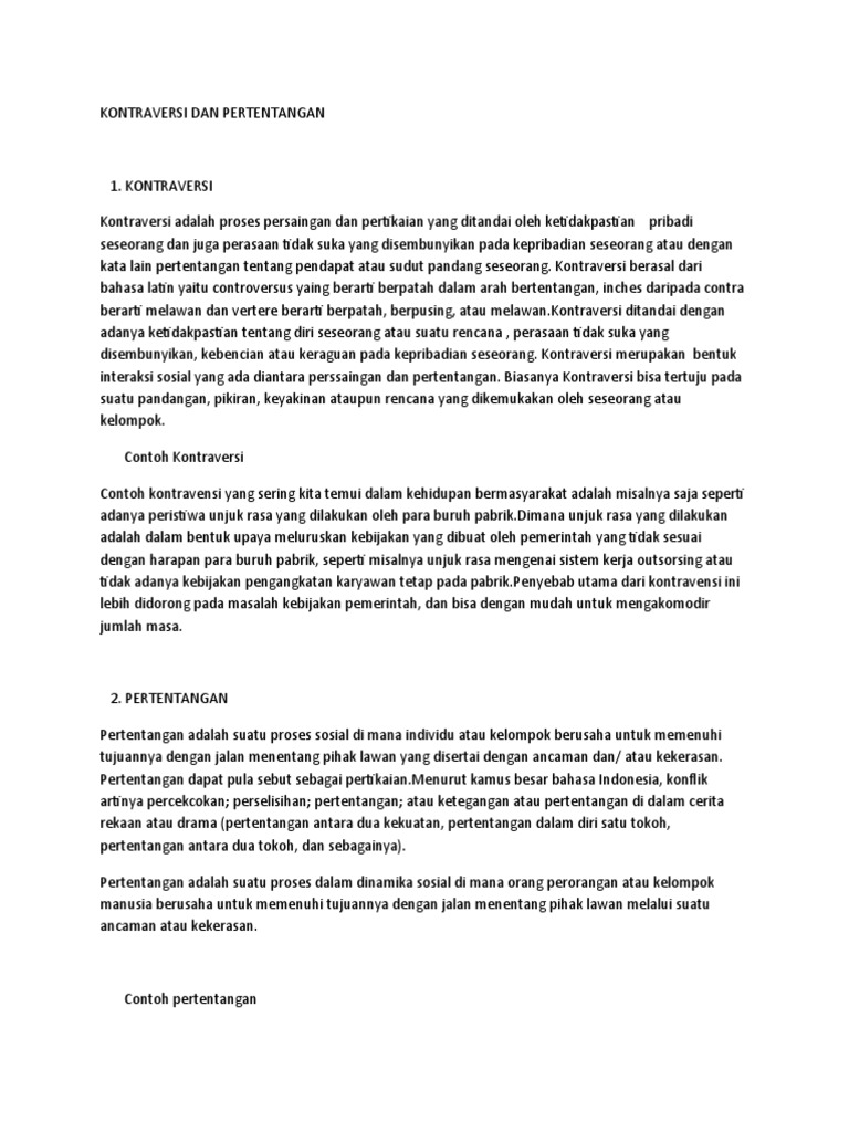 Kontravensi Dan Pertentangan | PDF