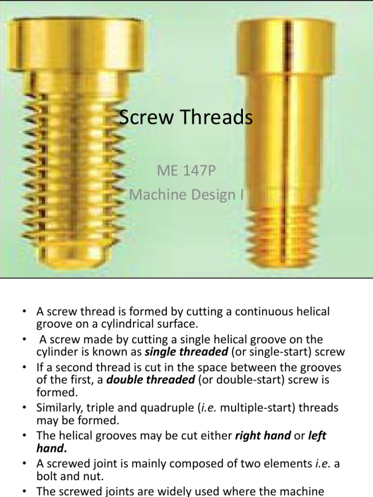 Screw Threadlec12 Merged | PDF | Screw | Nut (Hardware)