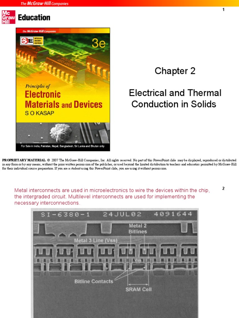 Electrical and Thermal Conduction in Solids | PDF | Electrical ...