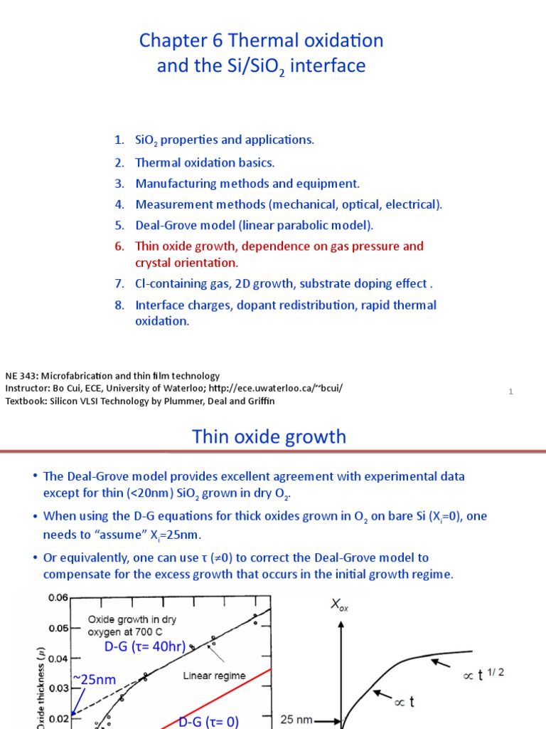 Chapter 6 Thermal Oxidation - III | PDF | Silicon Dioxide | Silicon