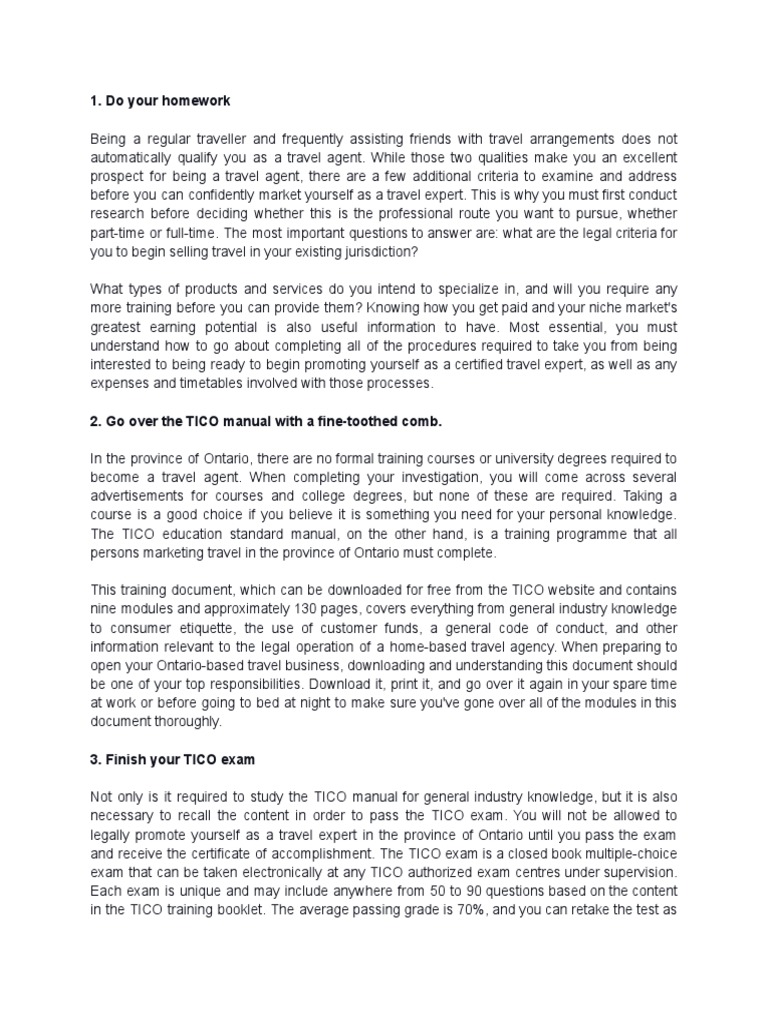 Starting a Travel Agency in Ontario | PDF | Test (Assessment) | Travel ...