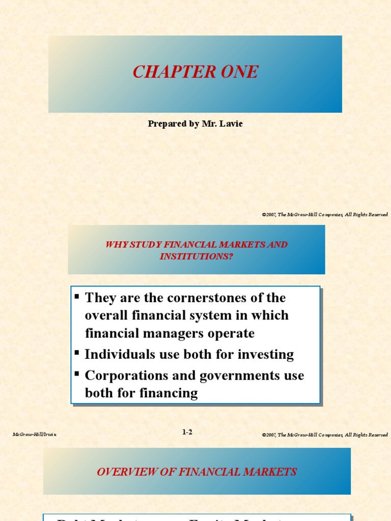 Topic 1 - Overview of Financial Systems | PDF | Securities (Finance ...