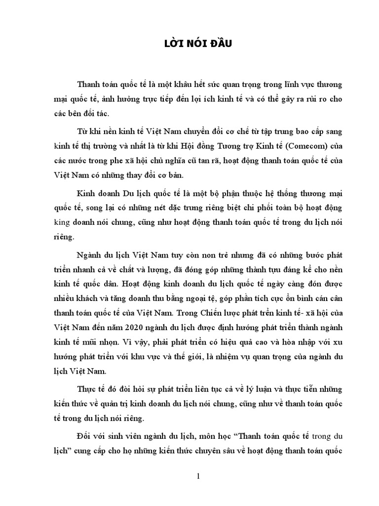 Bài Giảng Thanh Toán QT | PDF