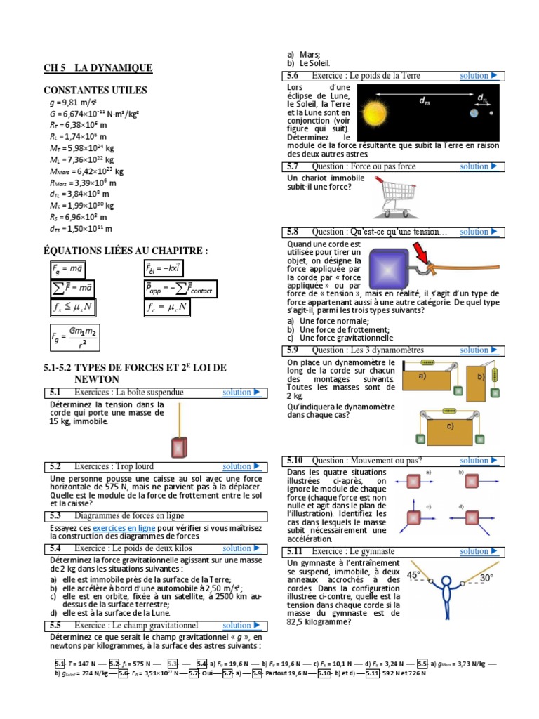 Ch05 Exercices+Solutions | PDF | Obliger | Poids