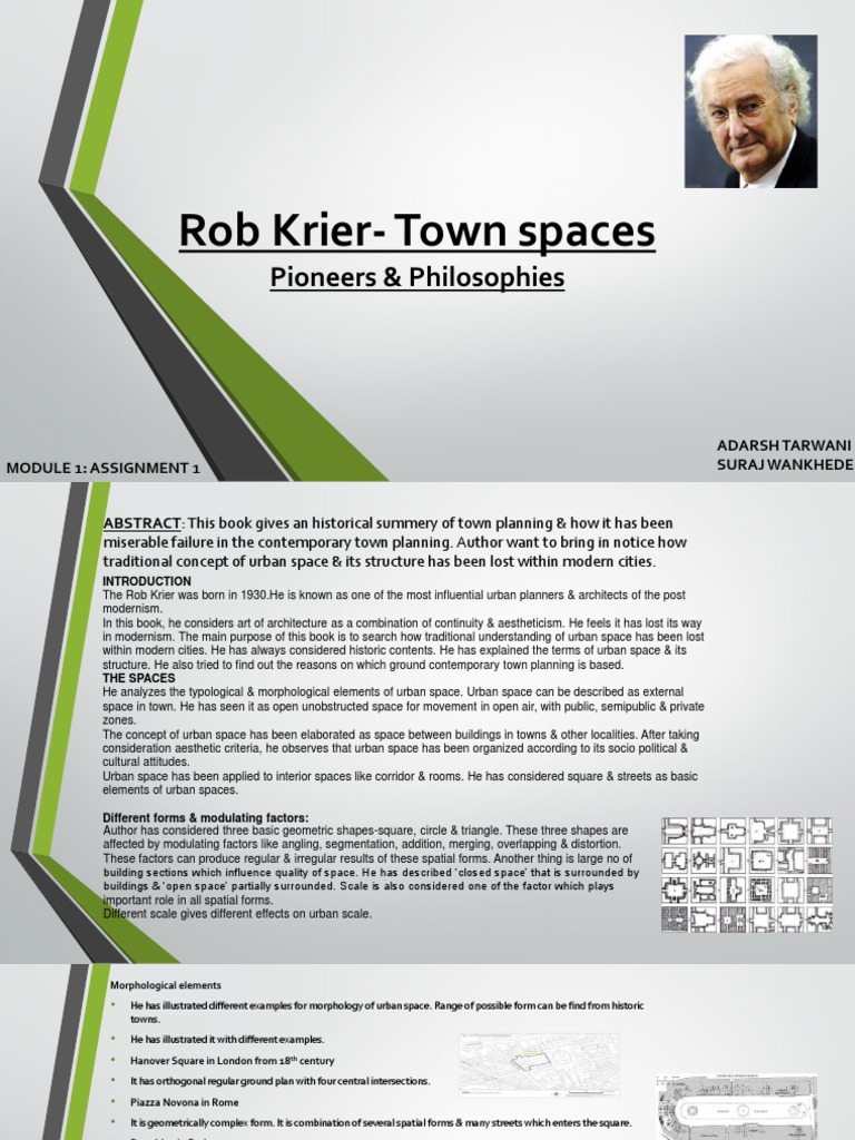 Rob Krier - Town Spaces | PDF | Space | Urban Planning