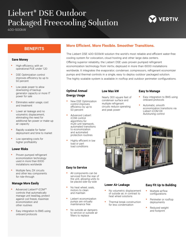 Liebert DSE Outdoor Packaged Freecooling Solution - Dse400 | PDF | Data ...