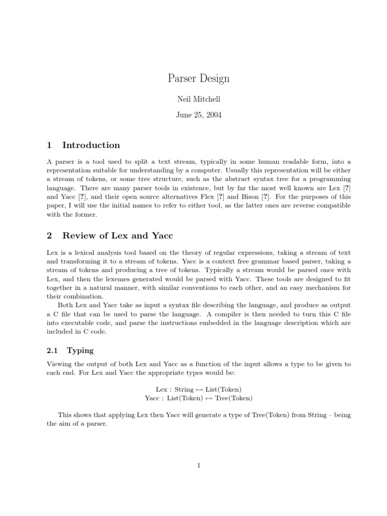 Understanding Lex and Yacc in Parsing | PDF | Parsing | Programming ...