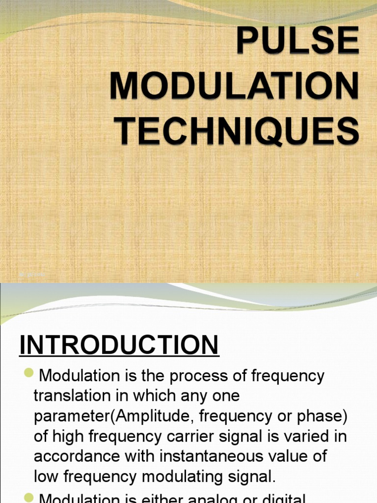 Pulse Modulation | PDF | Modulation | Digital Signal